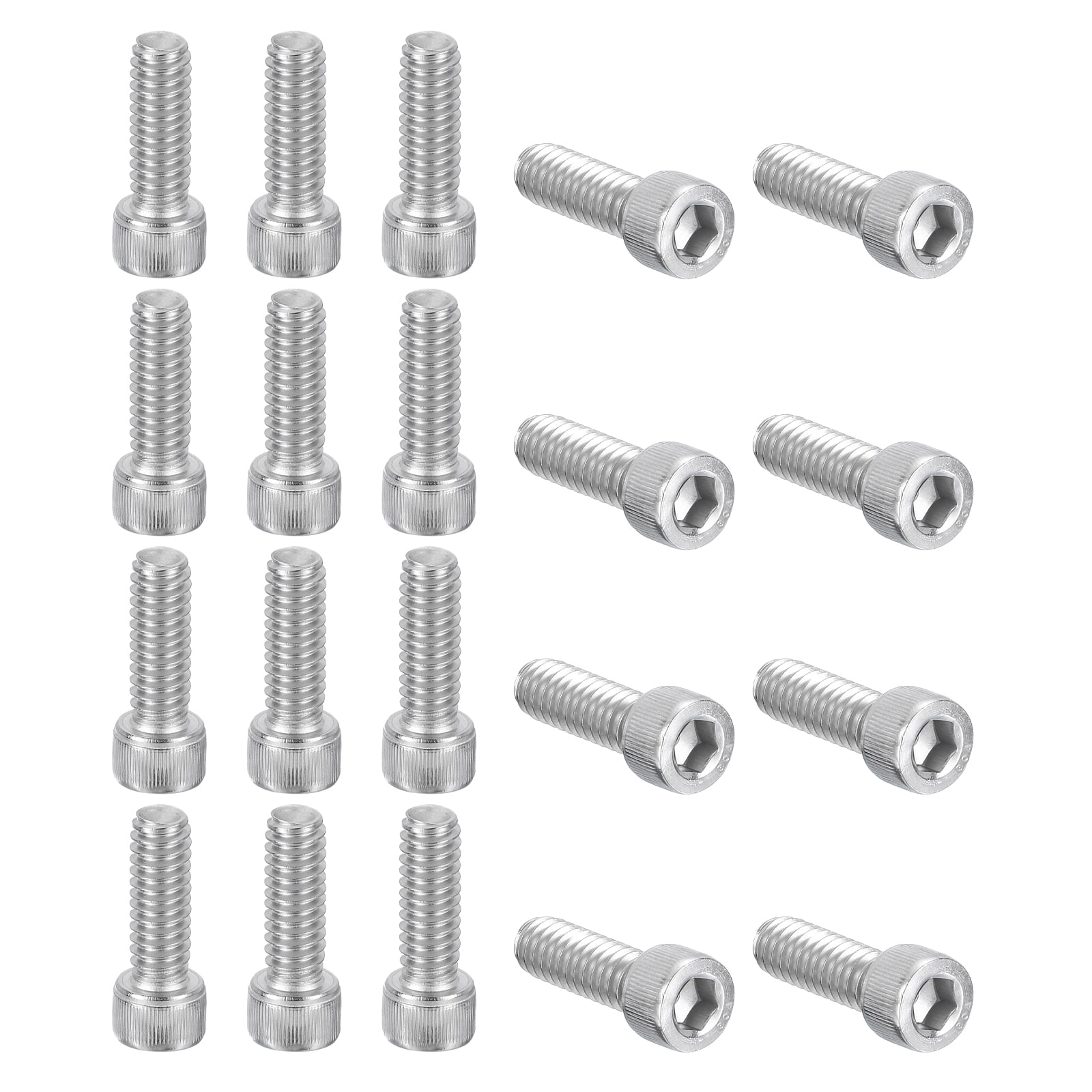 Uxcell 1/4-20 x 3/4" Hex Socket Cap Head Screw Bolt, 20Pcs 304 ...