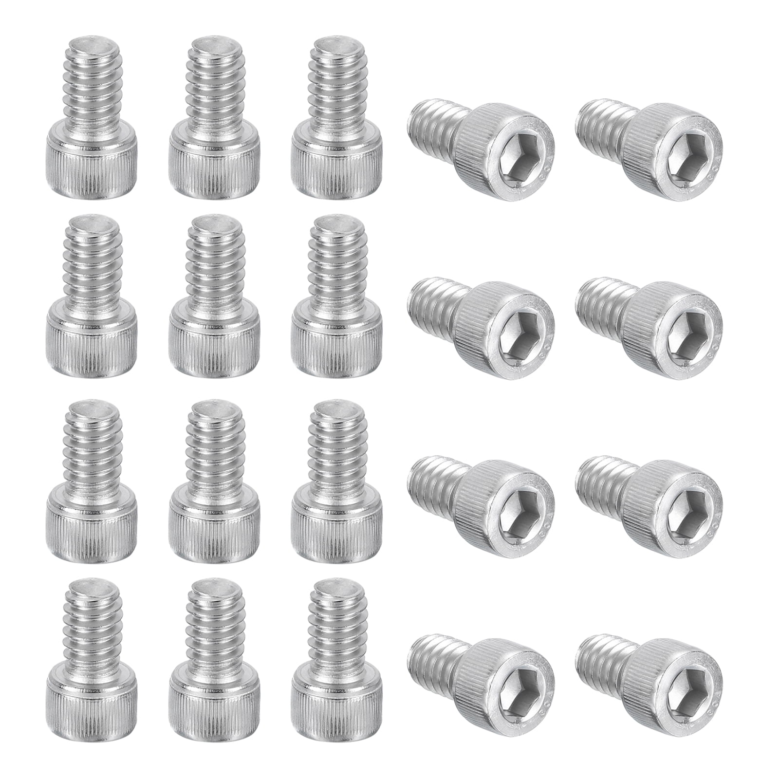 Uxcell 1/4-20 x 3/8" Hex Socket Cap Head Screw Bolt, 20Pcs 304 ...