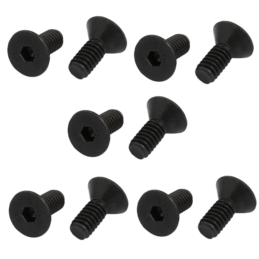 Uxcell 1/4-20 x 5/8" Alloy Steel Flat Head Hex Socket Cap Screw 10pcs - Walmart.com