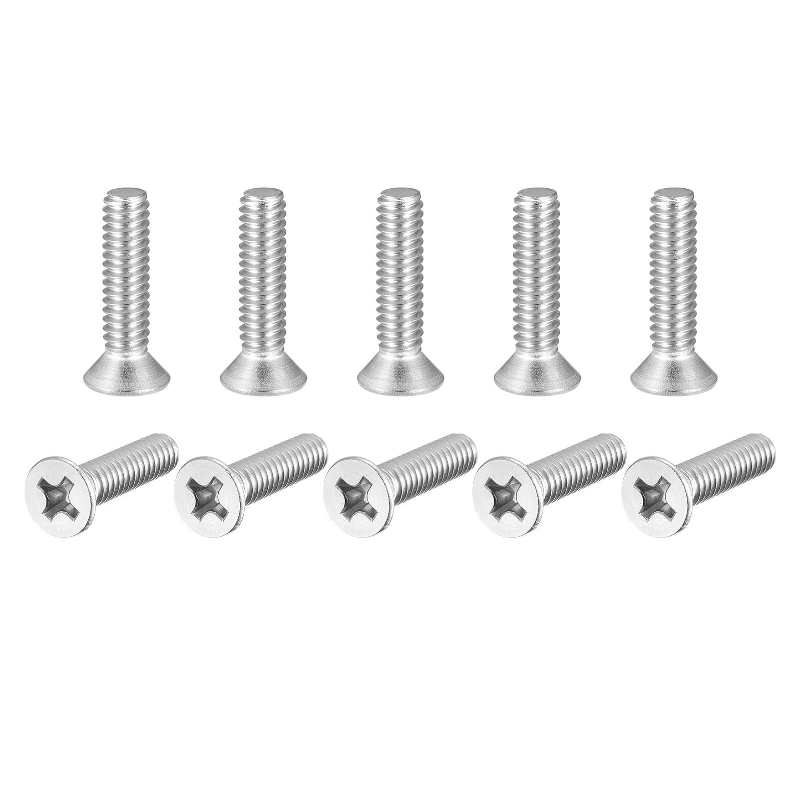 Uxcell 1/4-20x1" Flat Head Machine Phillips Screws 304 Stainless Steel Polishing 25 Pack ...
