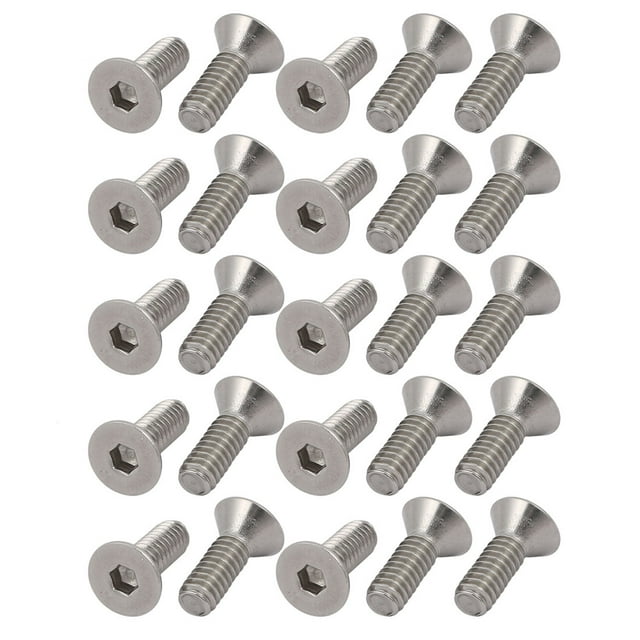 Uxcell 1/4-20x3/4" 304 Stainless Steel Flat Head Hex Socket Cap Screw 25pcs - Walmart.com