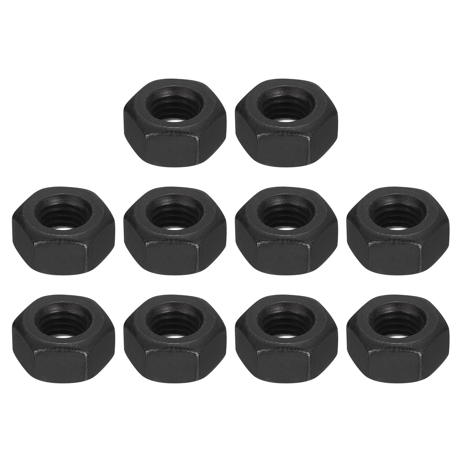Uxcell 1/4-28 Hex Nuts, Carbon Steel Grade 8.8 Black Oxide Hexagon Nut ...