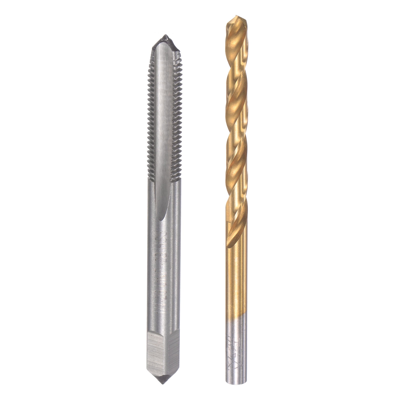 Uxcell 1/4-28 UNF Straight Flute Tap and 5.4mm Drill Bit Set High Speed ...