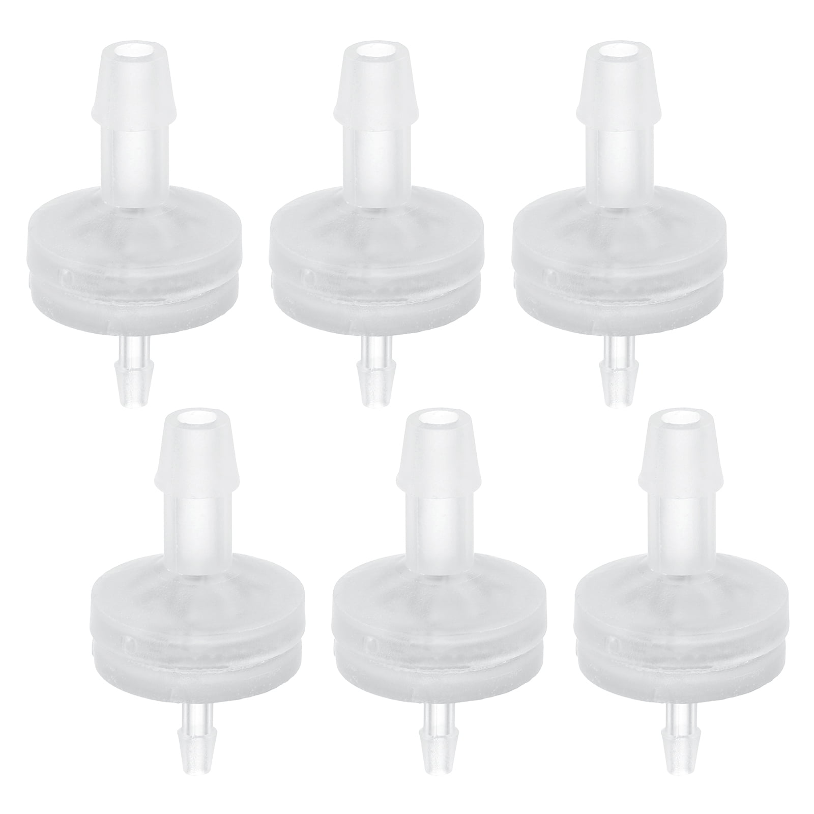 Uxcell 1/4 3/32 Inches One Way Check Valve, 6 Pcs Plastic Hose Barb Inline Non-Return Ozone ...