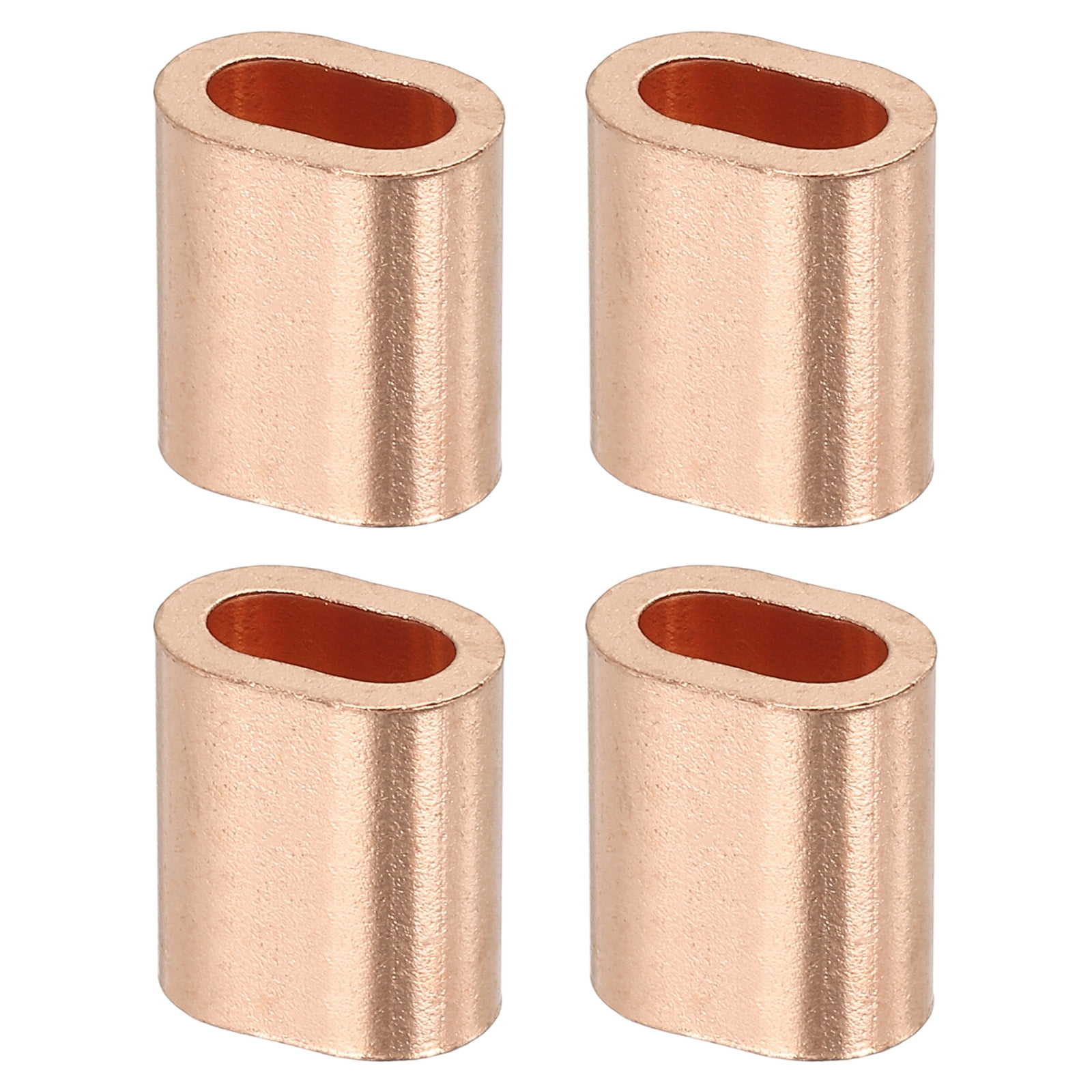Uxcell 1/4"(6mm) Wire Rope Stop Sleeve, Copper Crimping Loops Sleeve ...