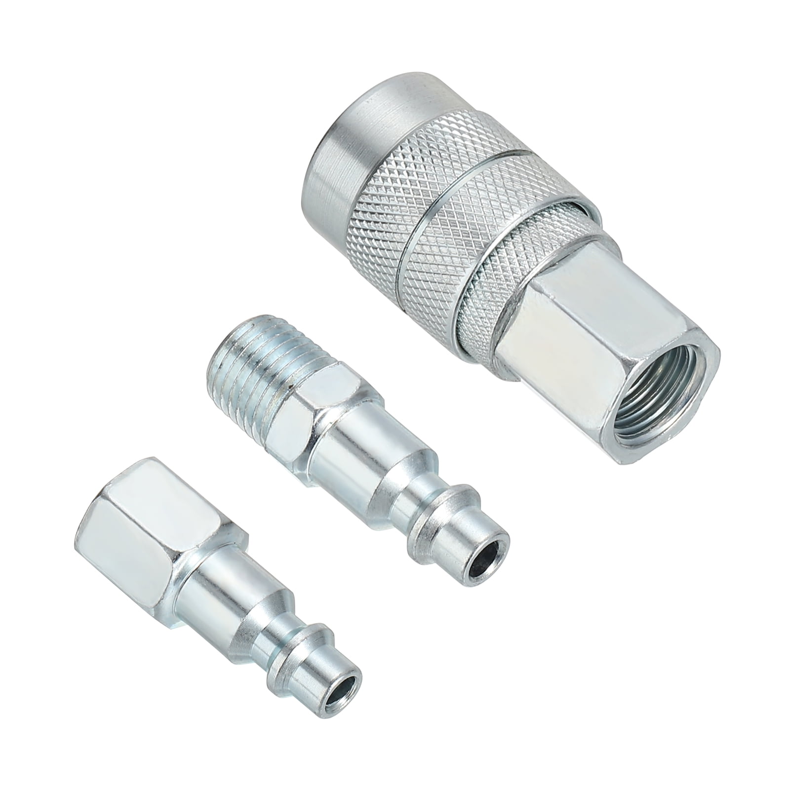 Uxcell 1/4" Air Hose Fittings Set Steel Air Compressor Quick Connect ...