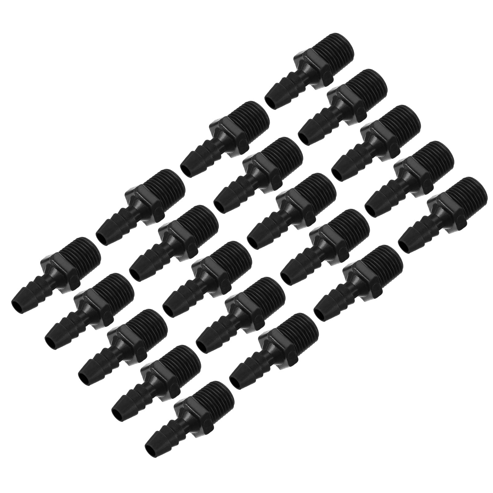 Uxcell 1/4" Barb x 1/4" NPT Male Connector, 20 Pcs Plastic Hose Barb ...