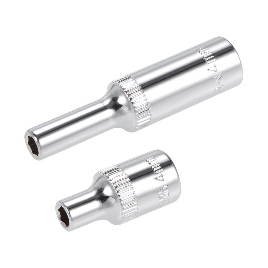 Uxcell 1/4" Drive 4mm Deep and Shallow 6-Point Socket Set, Metric, CR-V ...