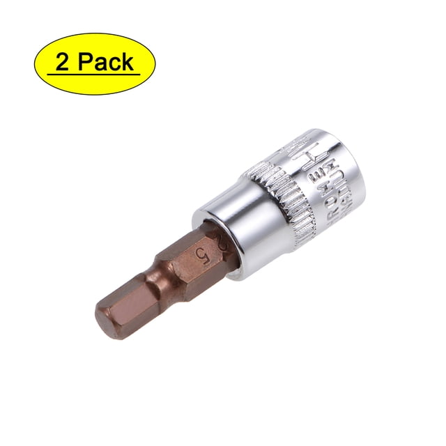 Uxcell 1/4" Drive x 5mm Standard Metric Hex Bit Socket, S2 & Cr-V Steel ...