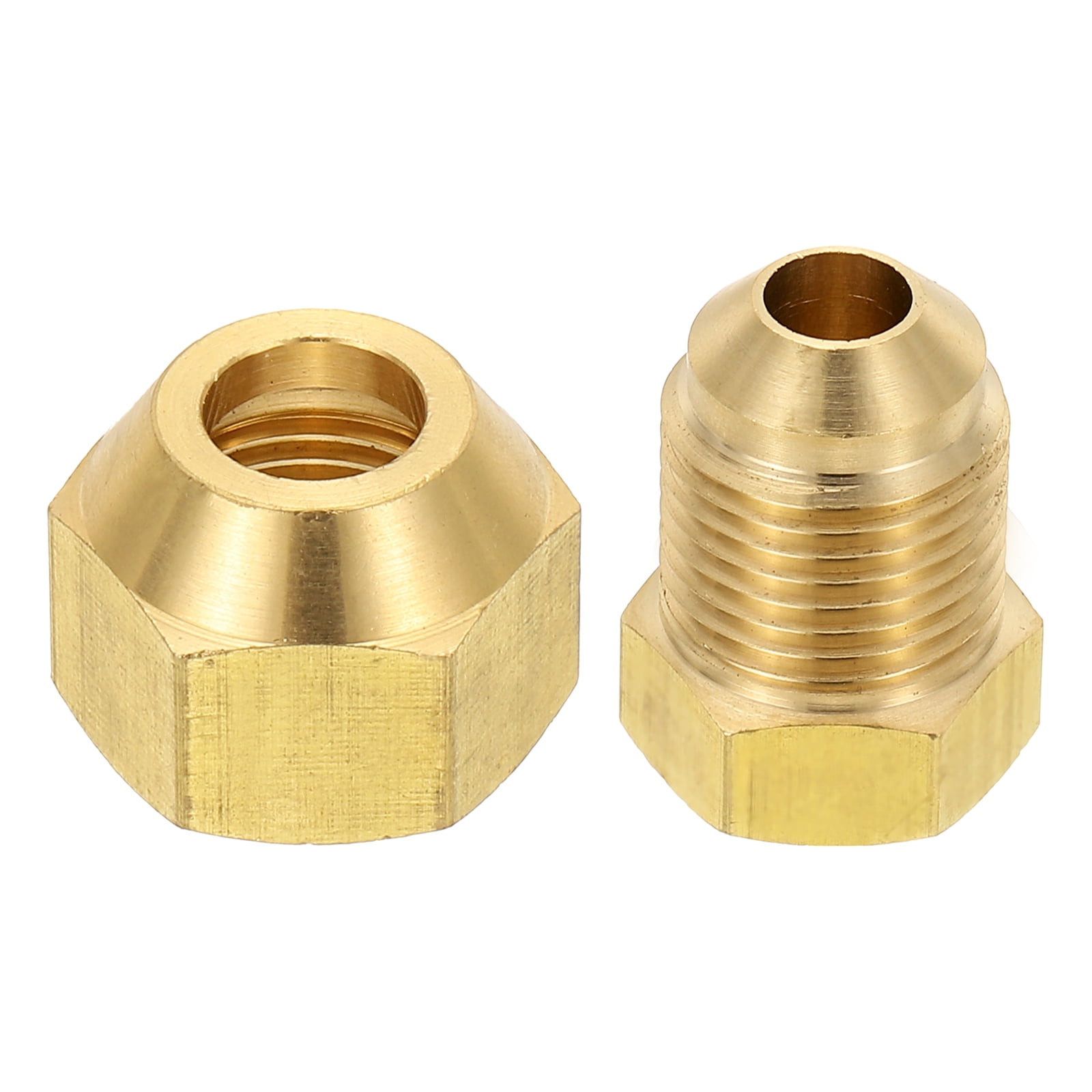 Uxcell 1/4" Flare Female x 3/8" Flare Male Brass Flare Tube Fitting with Flare Nut - Walmart.com