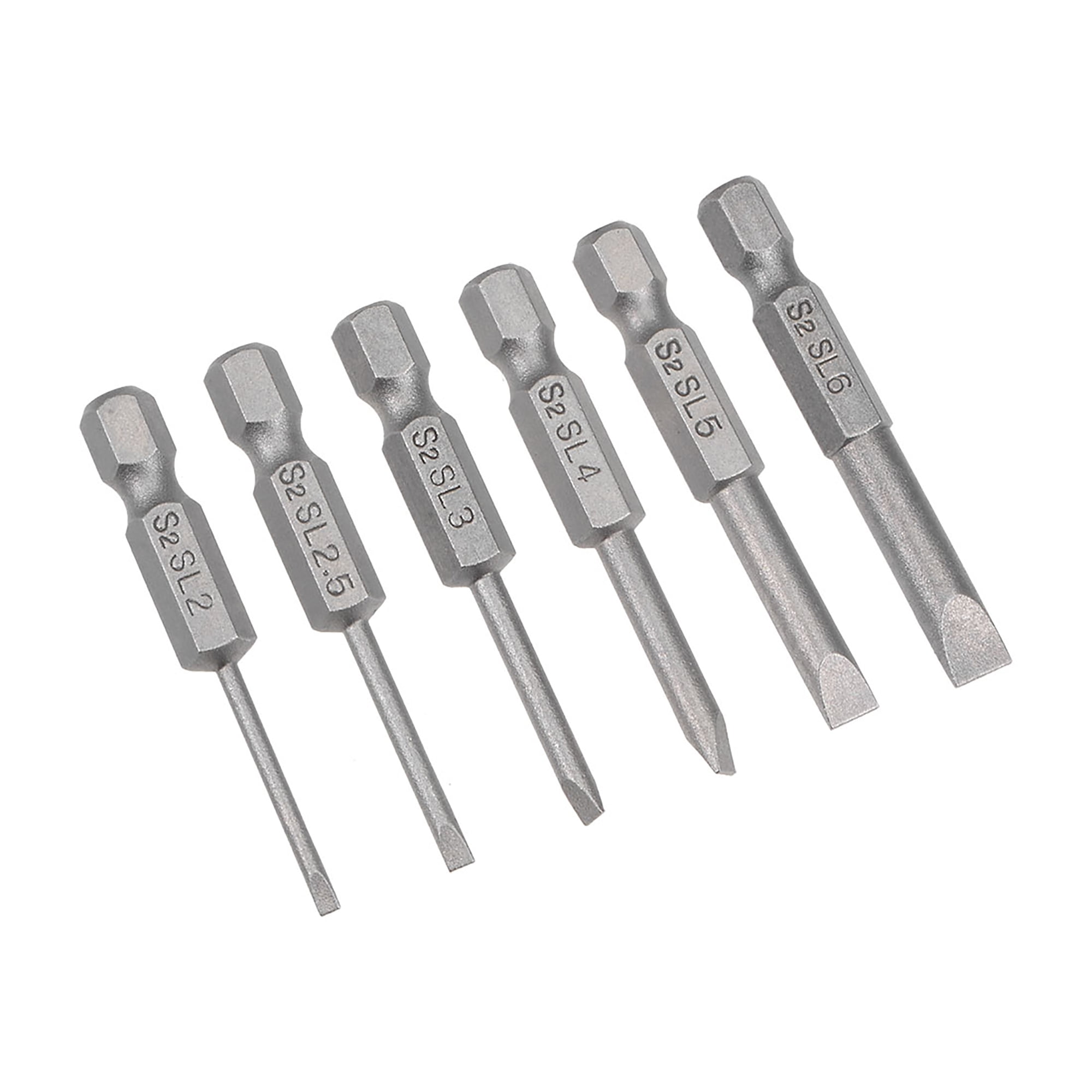 Uxcell 1/4" Hex Shank 2" Length SL2-SL6 Magnetic Slotted Screwdriver ...