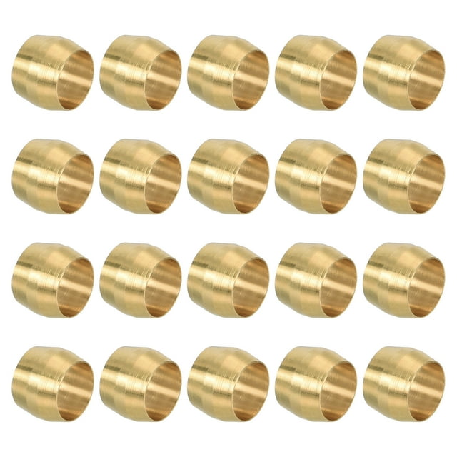 Uxcell 1/4" ID Compression Sleeve Ferrules, 20Pcs Brass Sleeve Ferrules ...