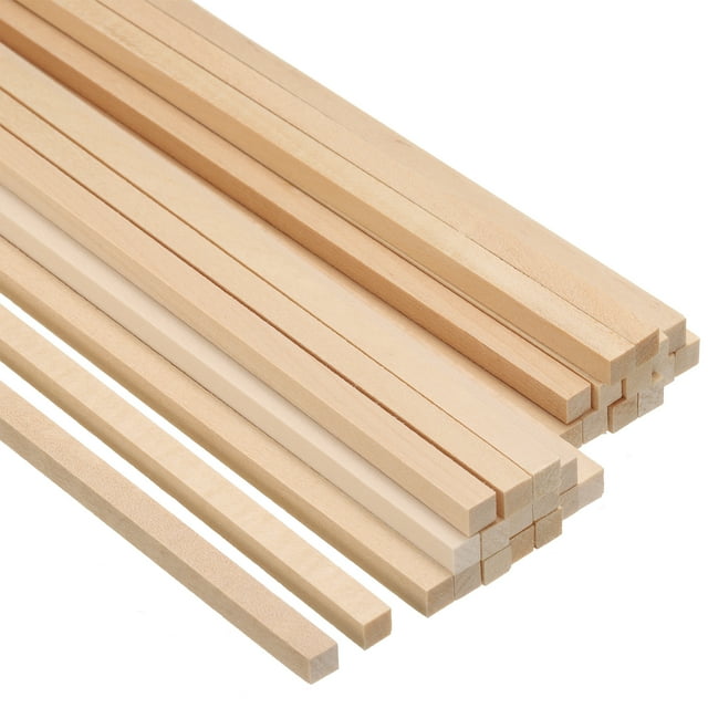 Uxcell 1/4 Inch Dowel Rods Wood Sticks 12 Inch Long Square Wooden ...