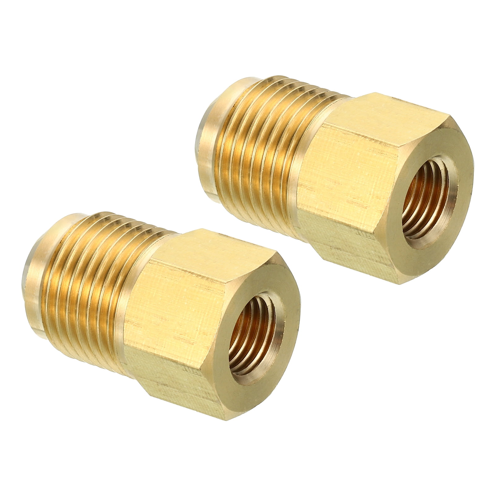 Uxcell 1/4 Inch Female Flare x 1/2 Inch Male Flare Connector, SAE 45 Degree Flare Brass Adapter ...