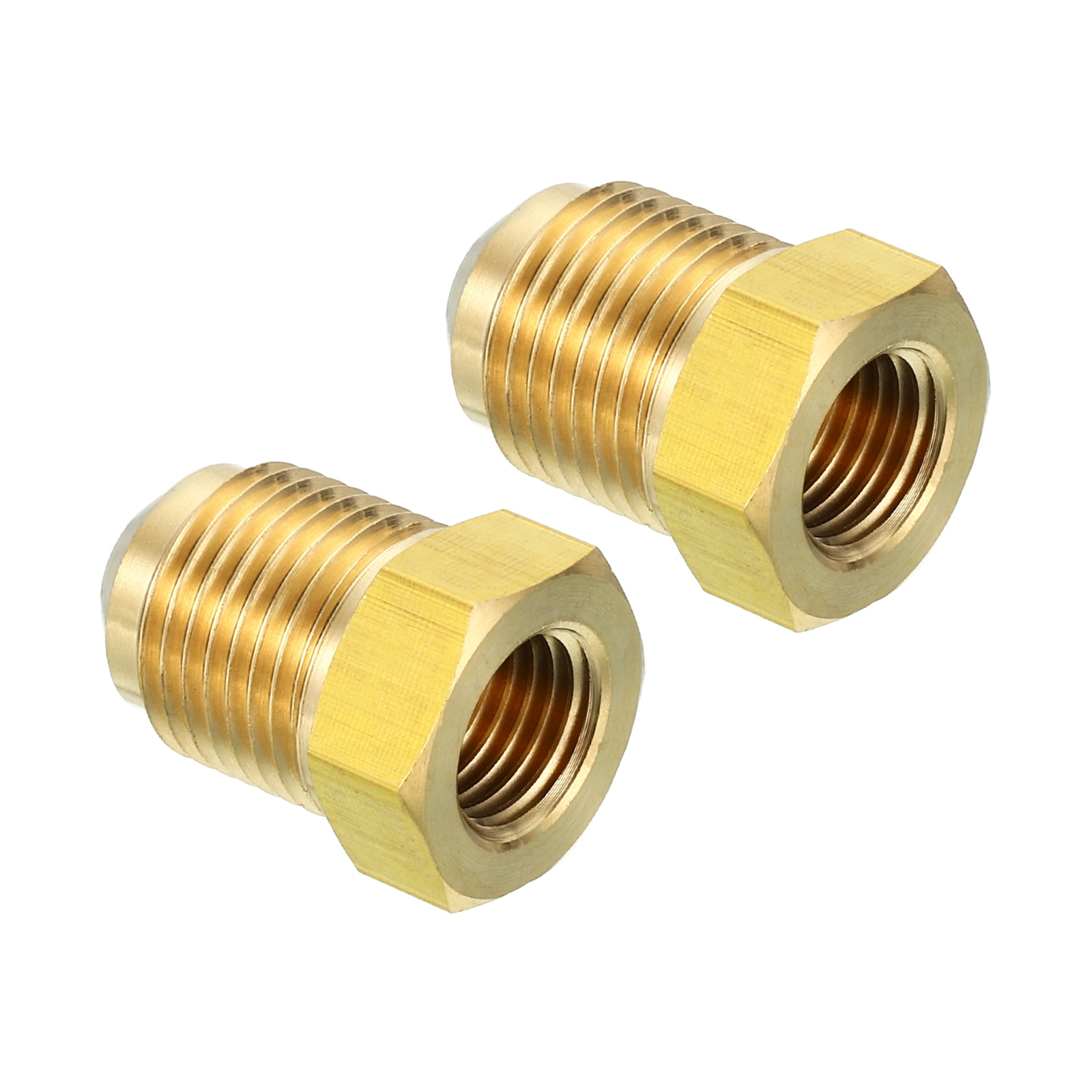 Uxcell 2 pcs Flare Connector SAE 45 Degree Flare Brass Adapter Flare Pipe Fitting 1/4" Female ...