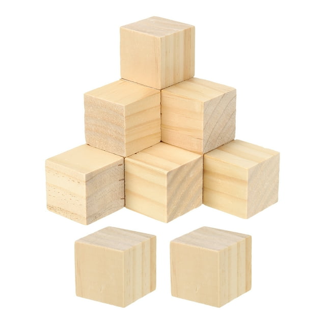 Uxcell 1.4 Inch Unfinished Wooden Blocks, 50 Pack Natural Wood Cube ...