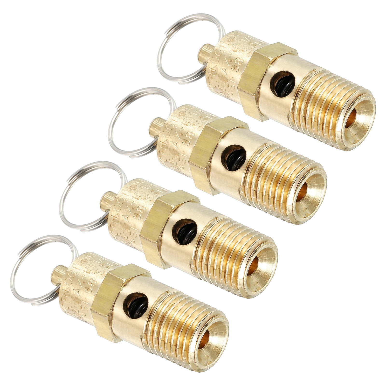 Uxcell 1/4 Male NPT Safety Valve, 4 Pack Pressure Release Valve, 150 ...