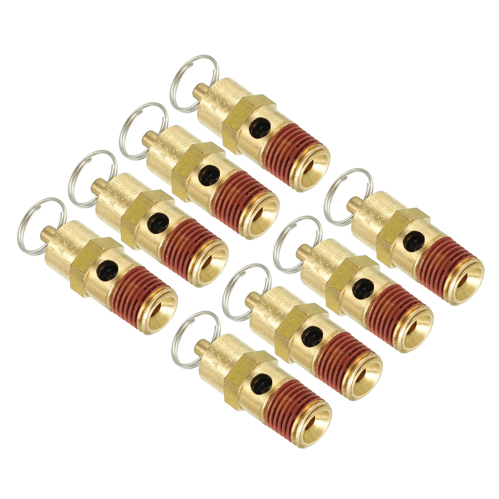 Uxcell 1/4" Male NPT Safety Valve, 8 Pack Pressure Release Valve for ...