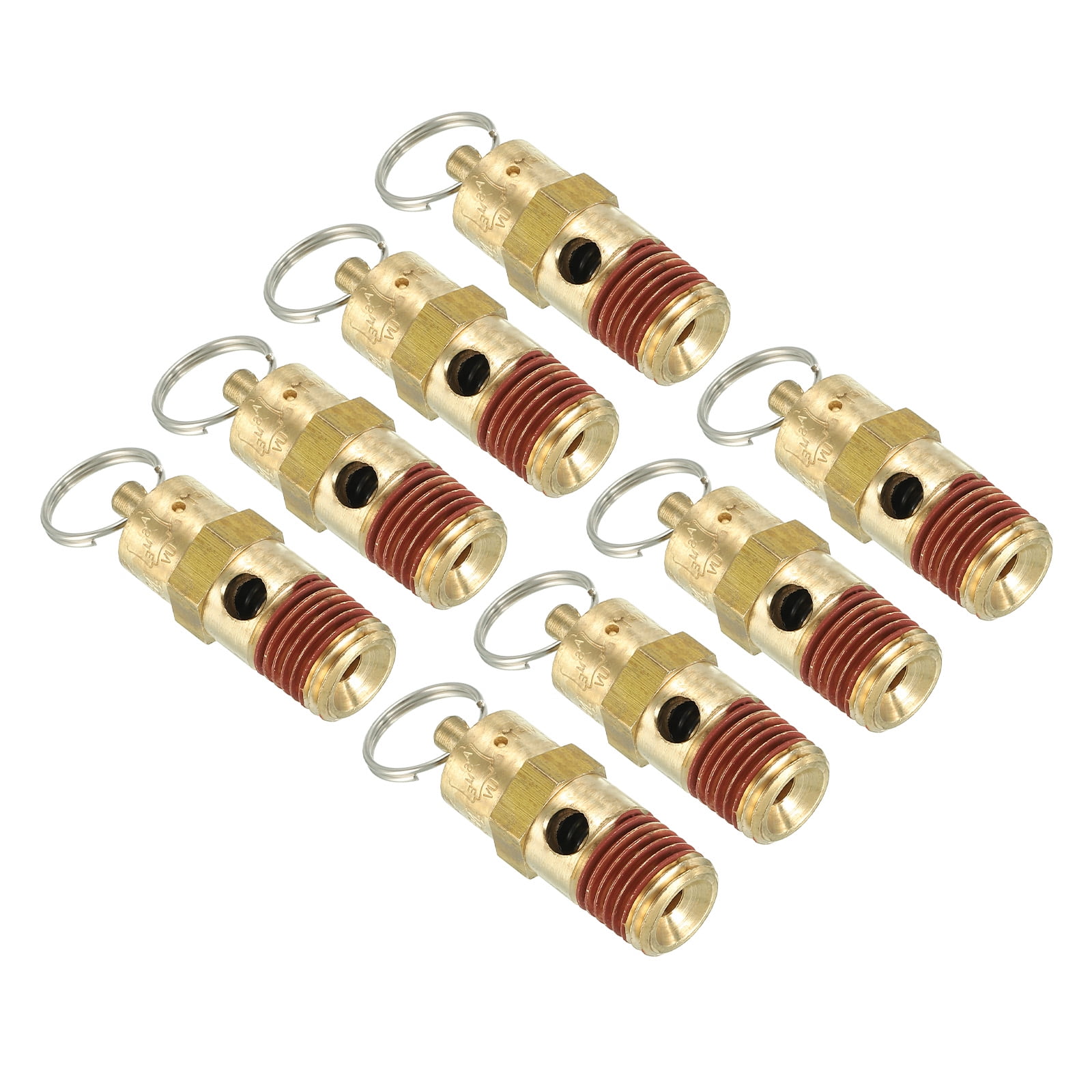 Uxcell 1/4" Male NPT Safety Valve, 8 Pack Pressure Release Valve for ...