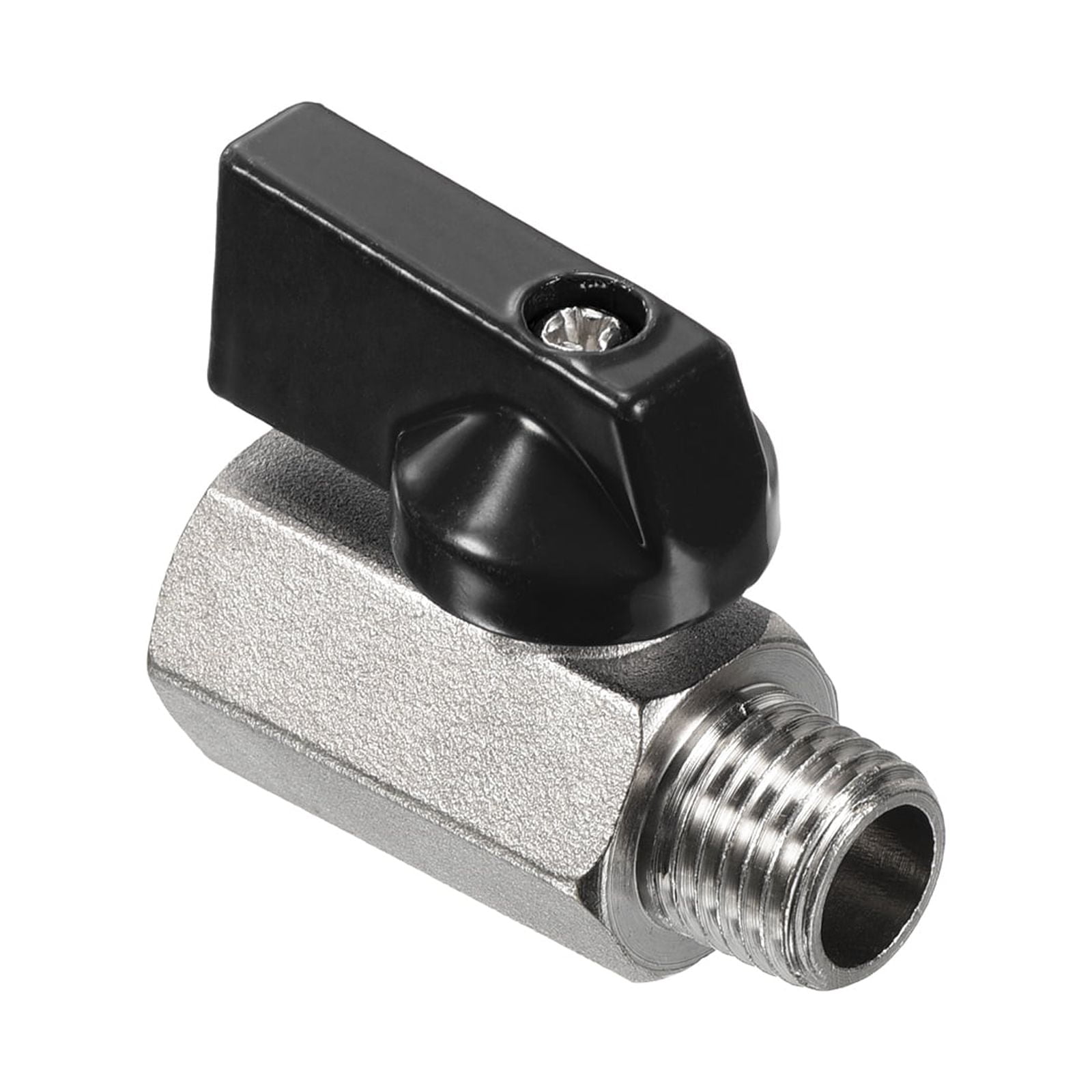 Uxcell 1/4 NPT Brass Mini Ball Valve, 1 Pack NPT Female to Male Shut ...