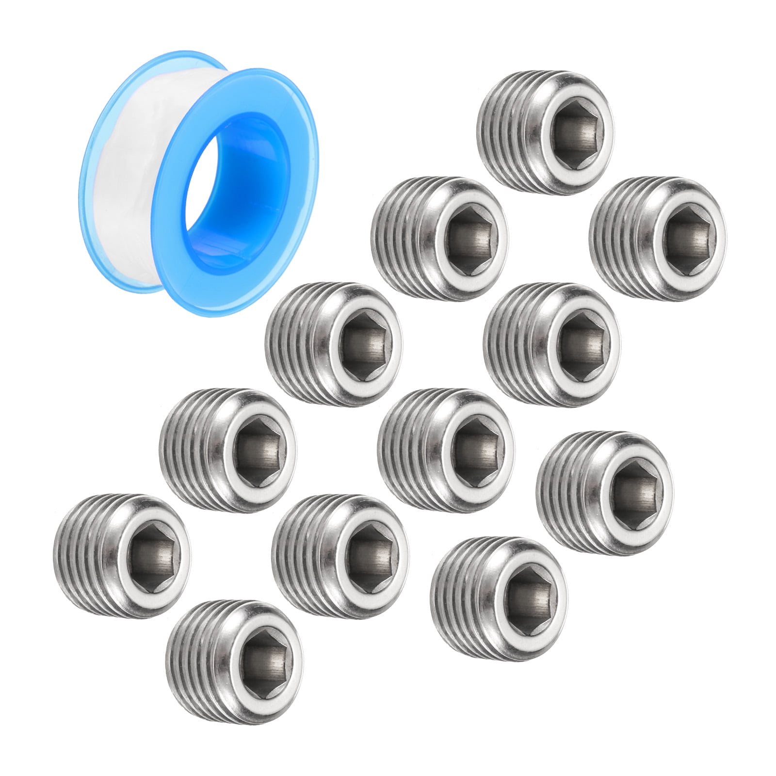 Uxcell 1/4"NPT Internal Hex Thread Socket Pipe Plug Stainless Steel ...
