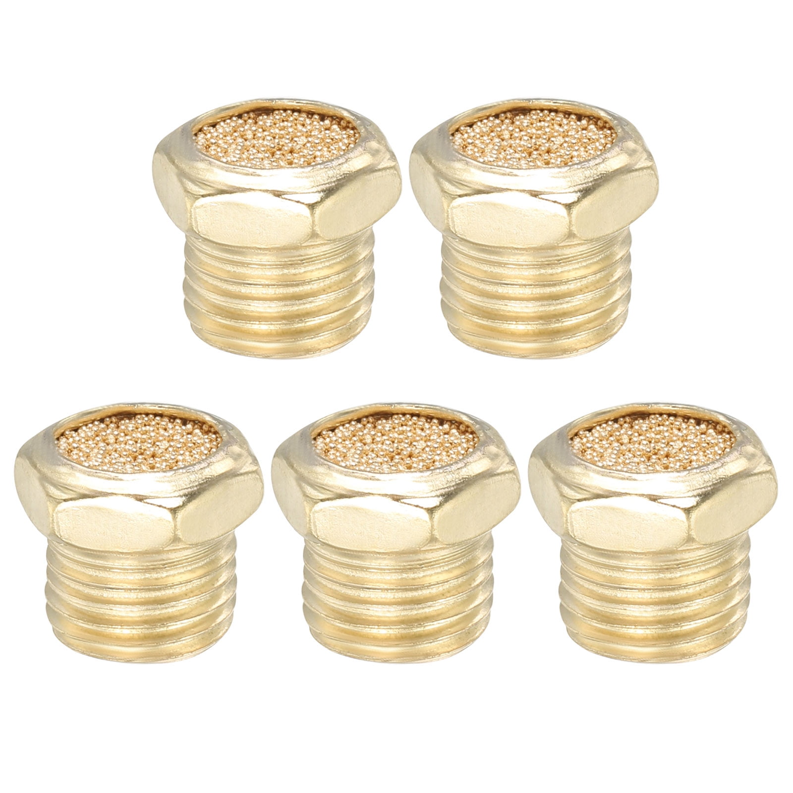 Uxcell 1/4" PT Brass Pneumatic Muffler, Flat Sintered Exhaust Air ...