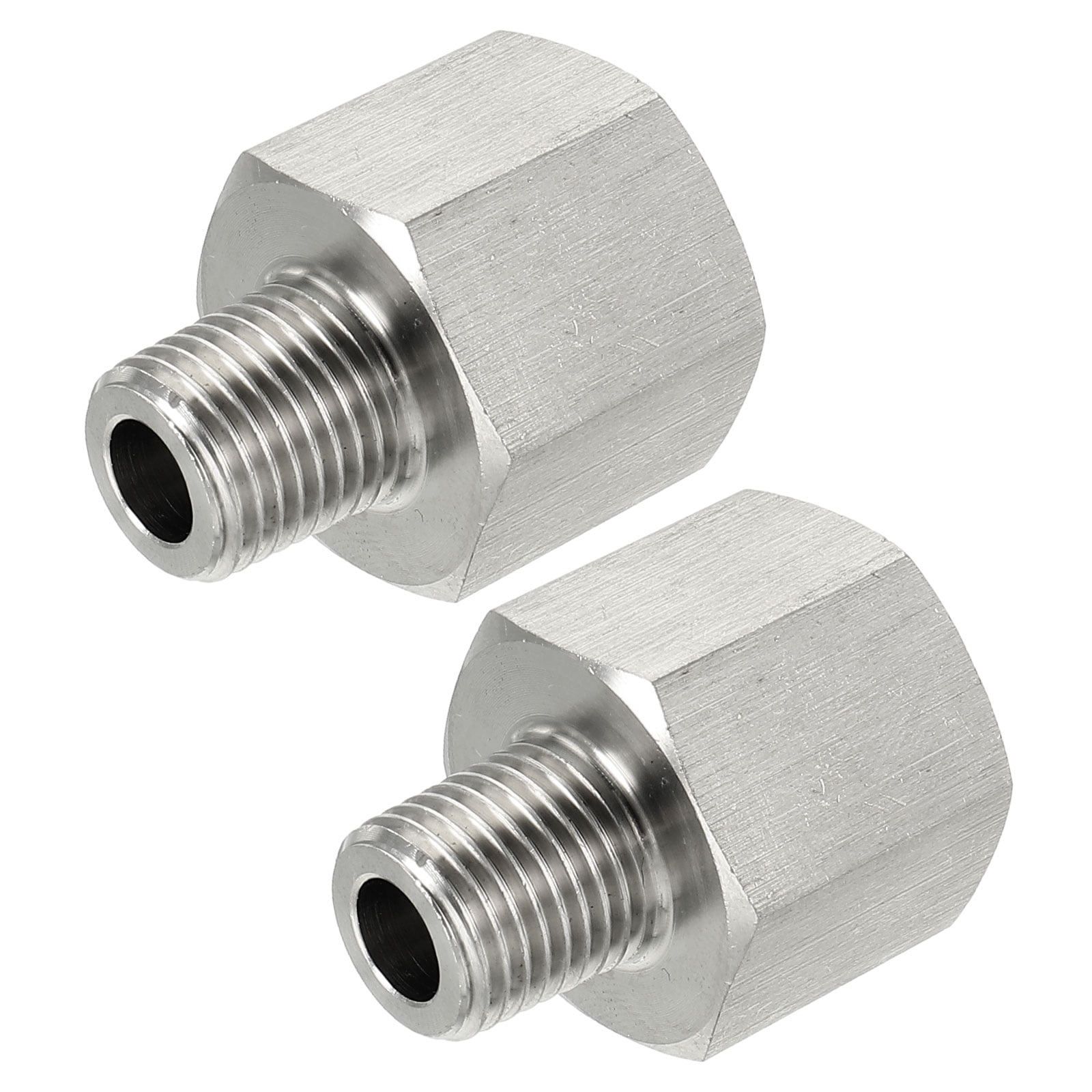 Uxcell 1/4 PT Male to 1/2 PT Female Stainless Steel Pipe Fitting Reducing Hex Bushing 2pcs ...