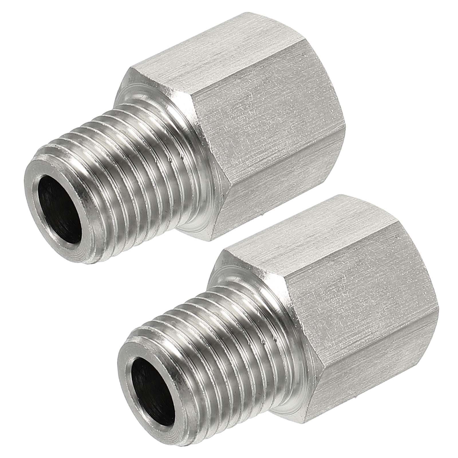 Uxcell 1/4 PT Male to 1/4 PT Female Stainless Steel Pipe Fitting Reducing Hex Bushing 2pcs ...