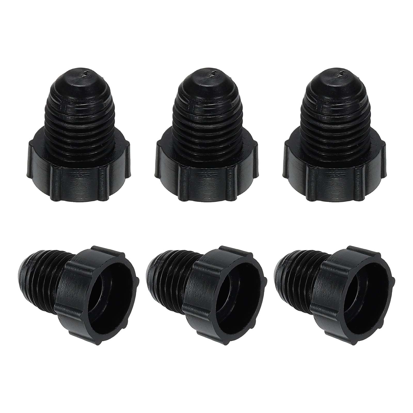 Uxcell 1/4" Plastic Threaded Plug, 6 Pack 7/16-20UNF Male Thread 45 Degree SAE Flare Tube ...