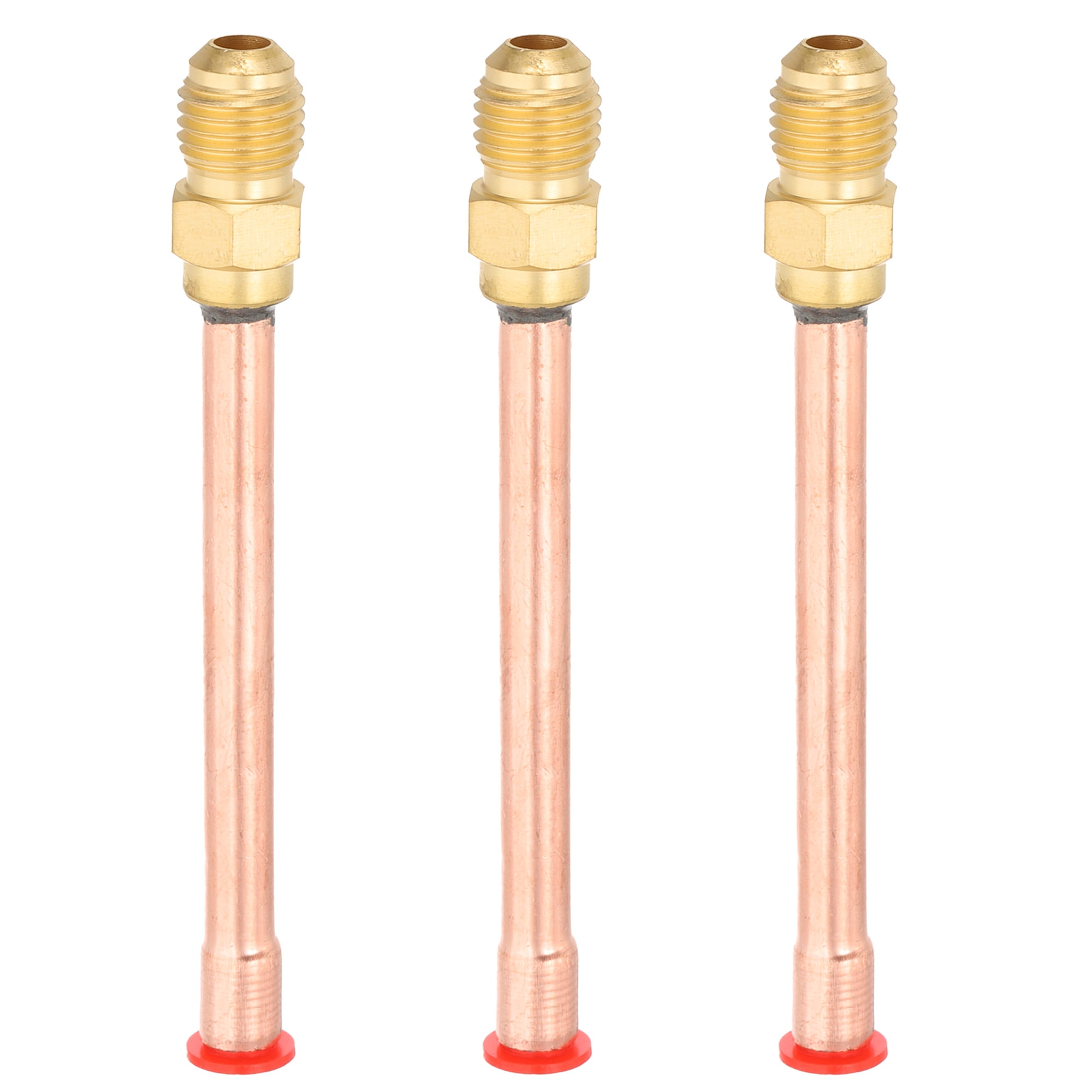 Uxcell 1/4" SAE 45 Degree Brass Pipe Fitting, 3 Pcs Flare Connector Male Thread Adapter and ...