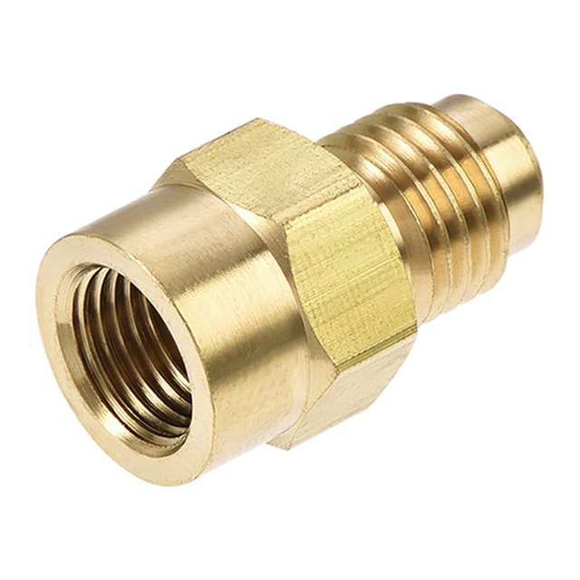 Uxcell 1/4 SAE Flare Male to 1/8NPT Female Tubing Adaptor Brass Pipe ...