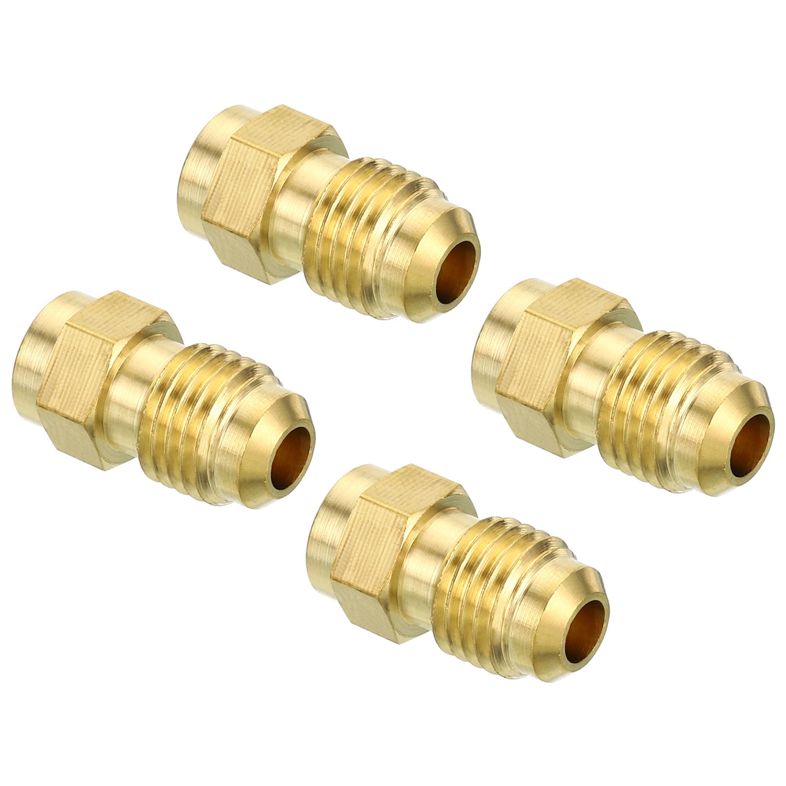 Uxcell 1/4 SAE Male Thread Brass Flare Tube Fitting Pipe Adapter ...