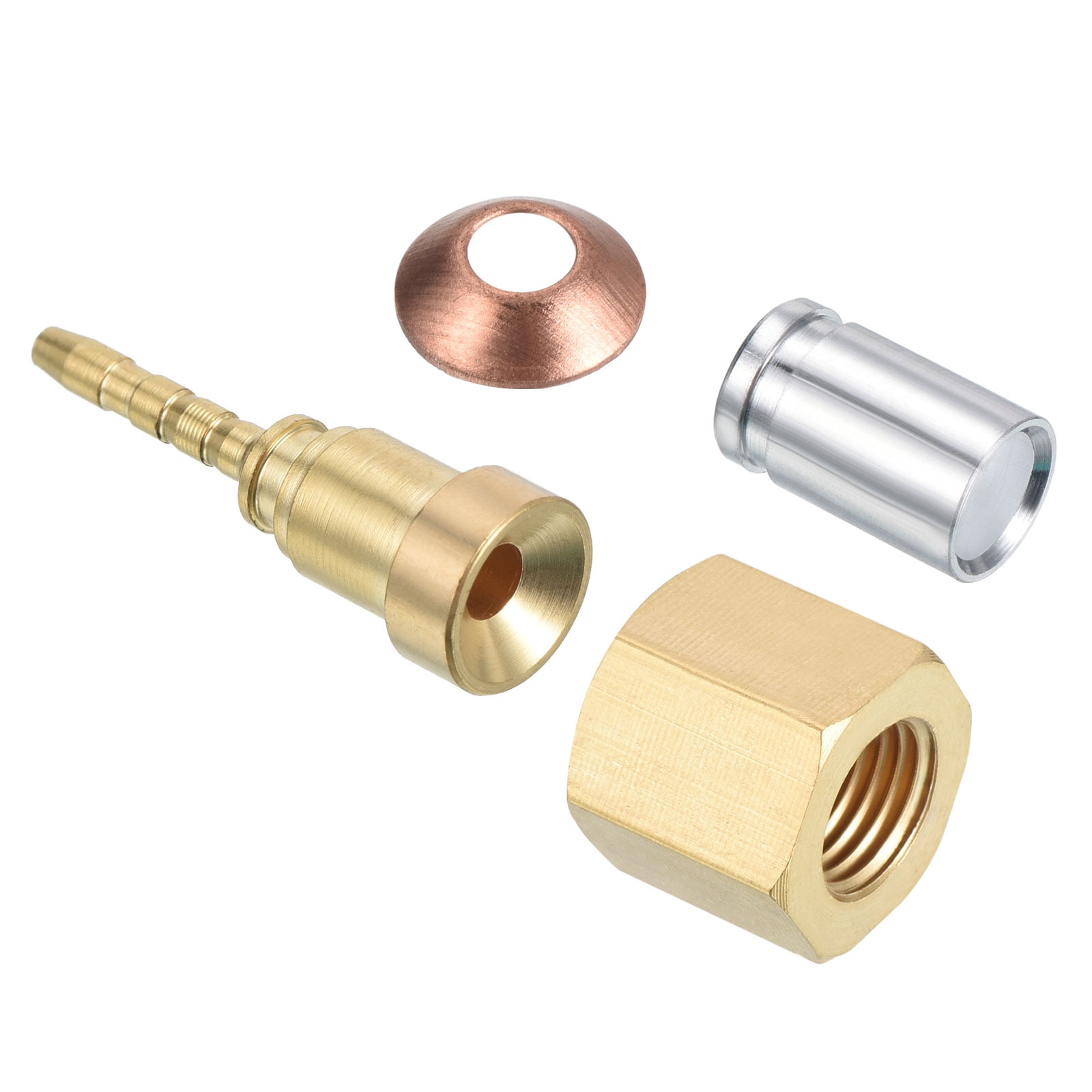 Uxcell 1/4" SAE Pneumatic Air Line Tube Fitting, 1 Set Brass Pipe ...