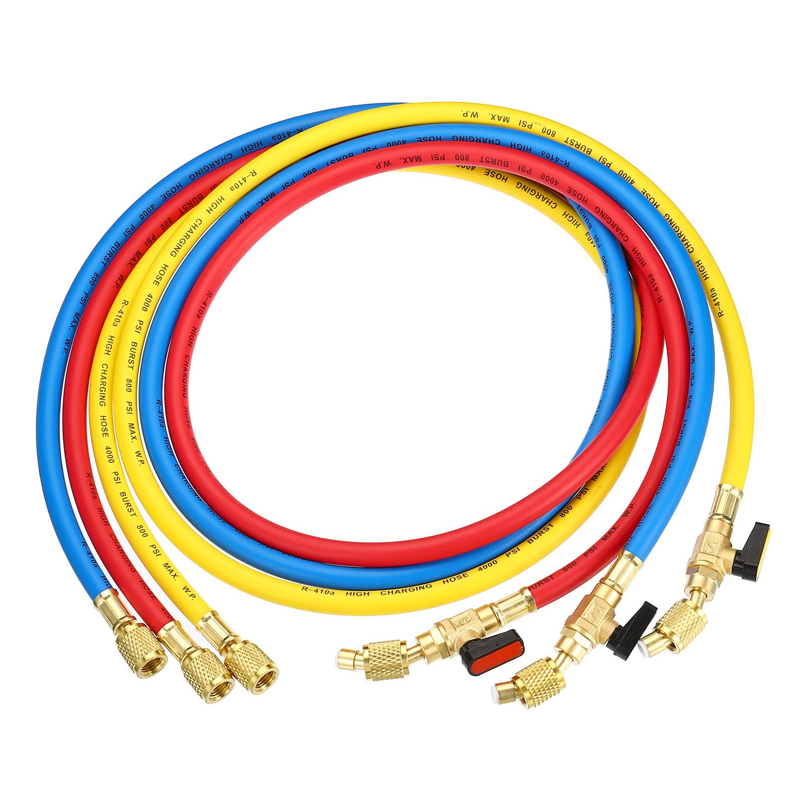 Uxcell 1/4 SAE Refrigerant Charging Hose 4.9ft 800 PSI 4000 PSI ...