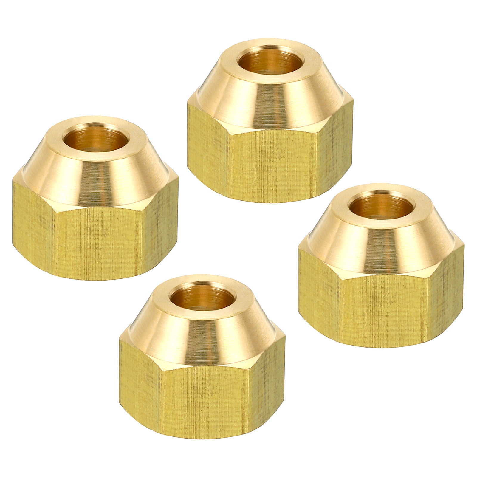 Uxcell 1/4 SAE Thread Brass Flare Cap 45 Degree Flared Tube Fitting Nut ...