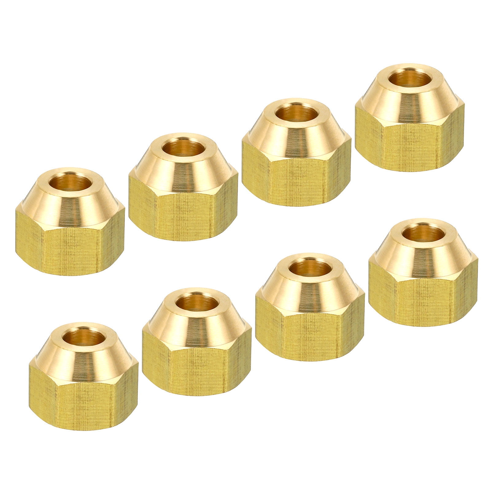 Uxcell 1/4 SAE Thread Brass Flare Cap 45 Degree Flared Tube Fitting Nut ...