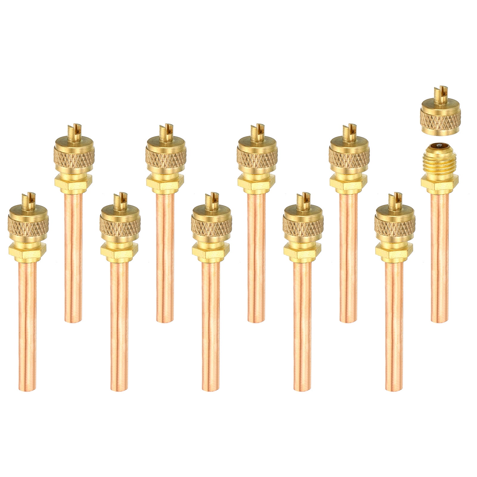 Uxcell 1/4" SAE x 1/4" OD x 2" Stem x 2.7" L Service Access Valve ...