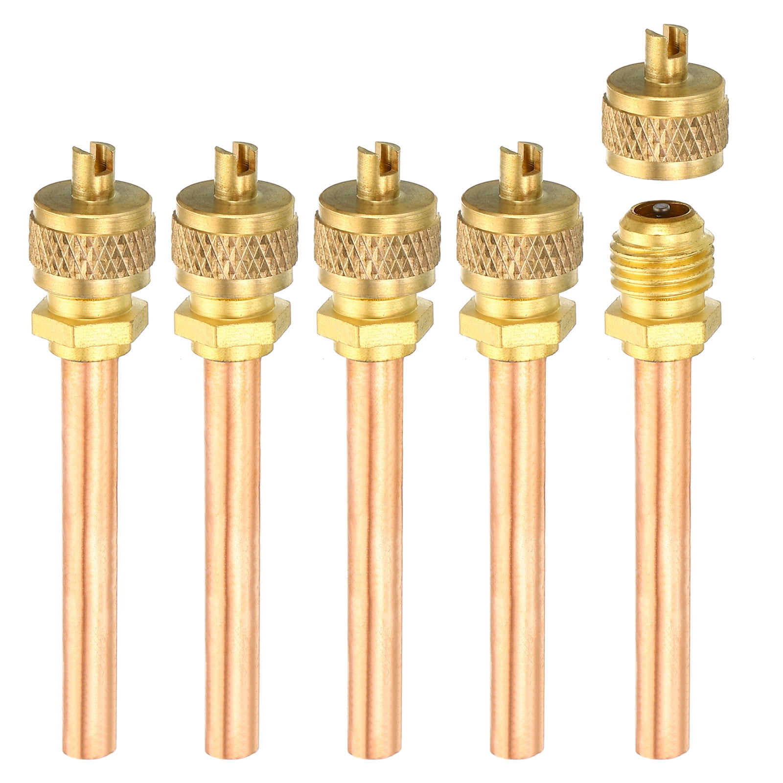 Uxcell 1/4" SAE x 1/4" OD x 2" Stem x 2.7" L Service Access Valve ...