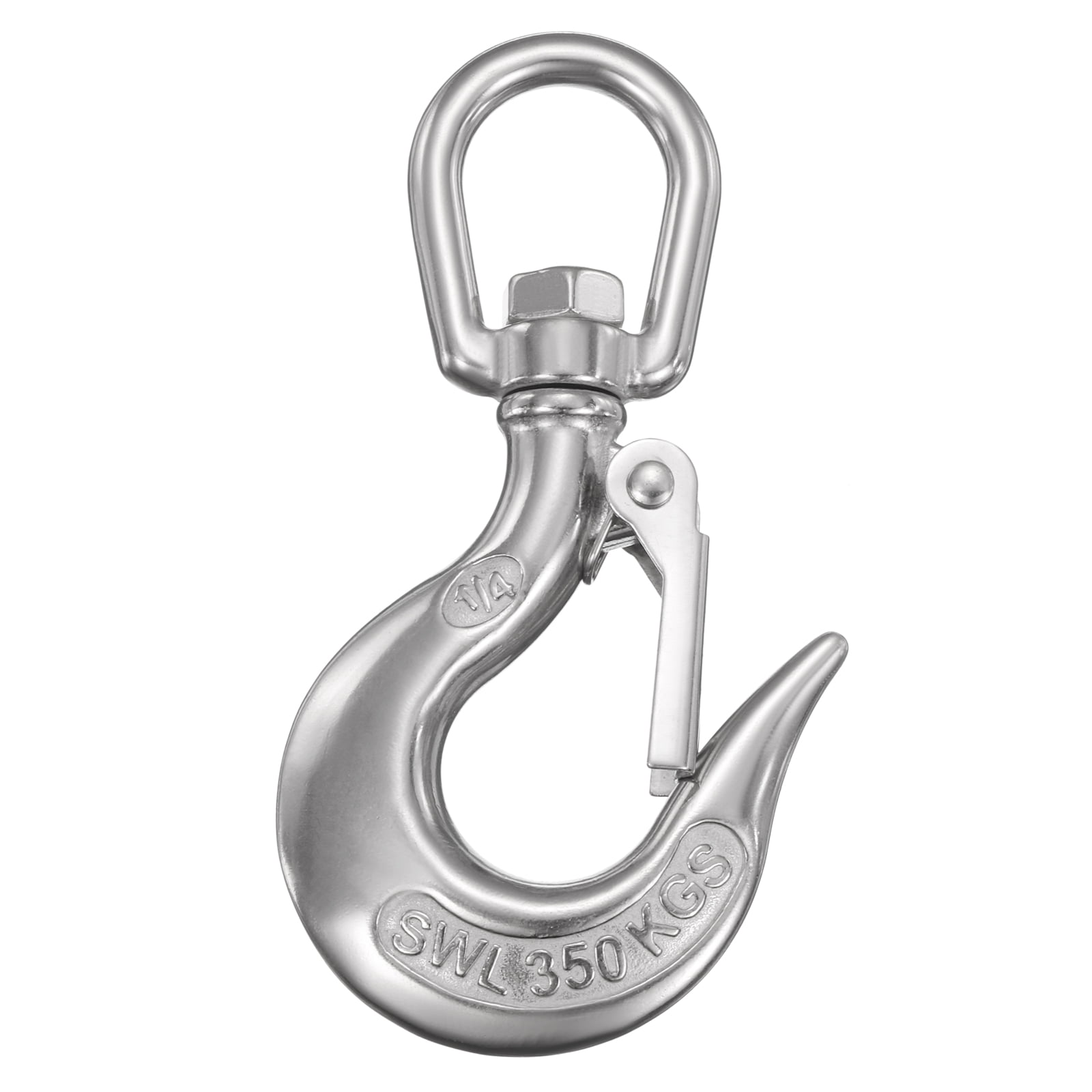 Uxcell 1/4" Slip Hook, 316 Stainless Steel Swivel Lifting Hook 771 lbs ...