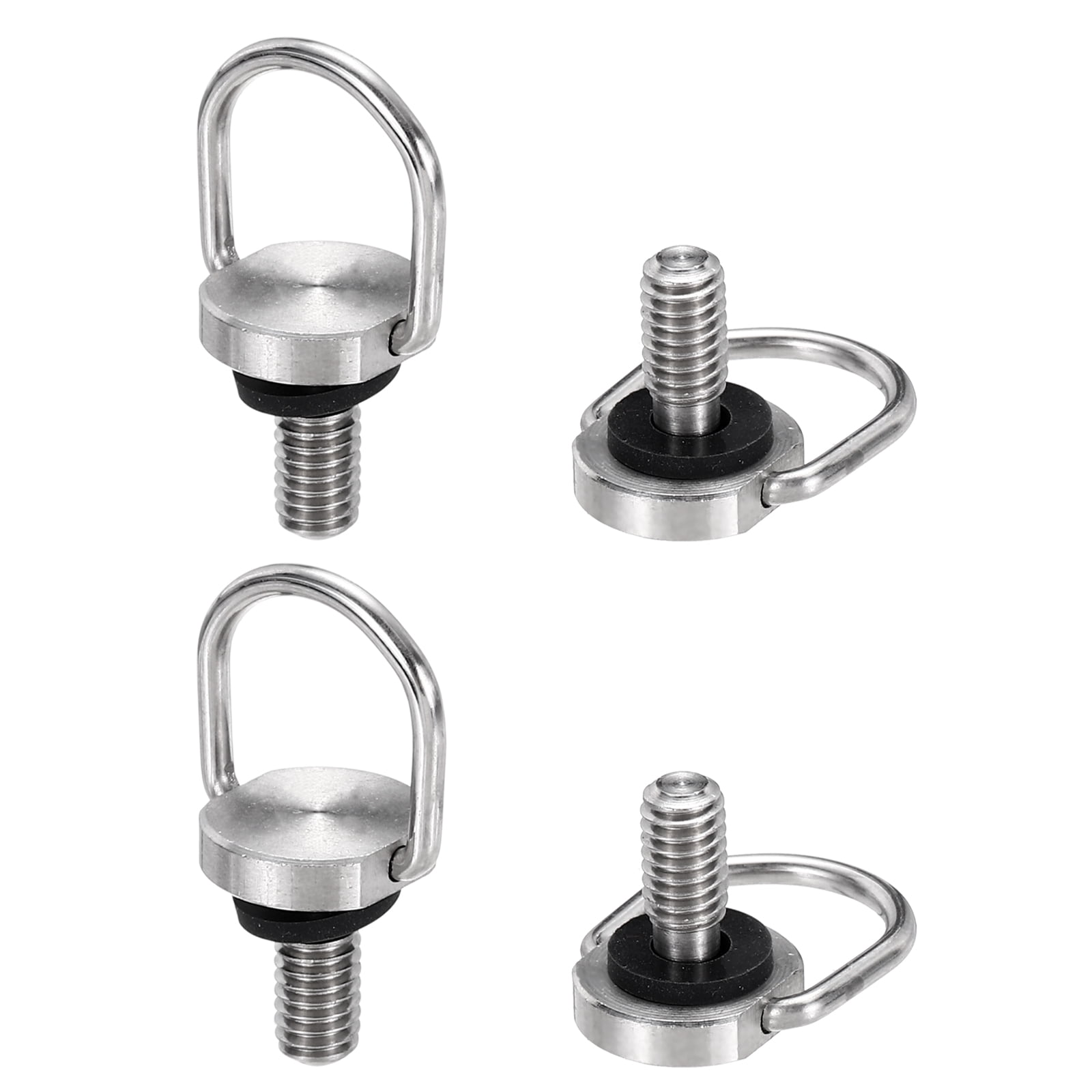 Uxcell 1/4" Stainless Steel D Ring Screw, 4Pcs Ring Camera Screws ...