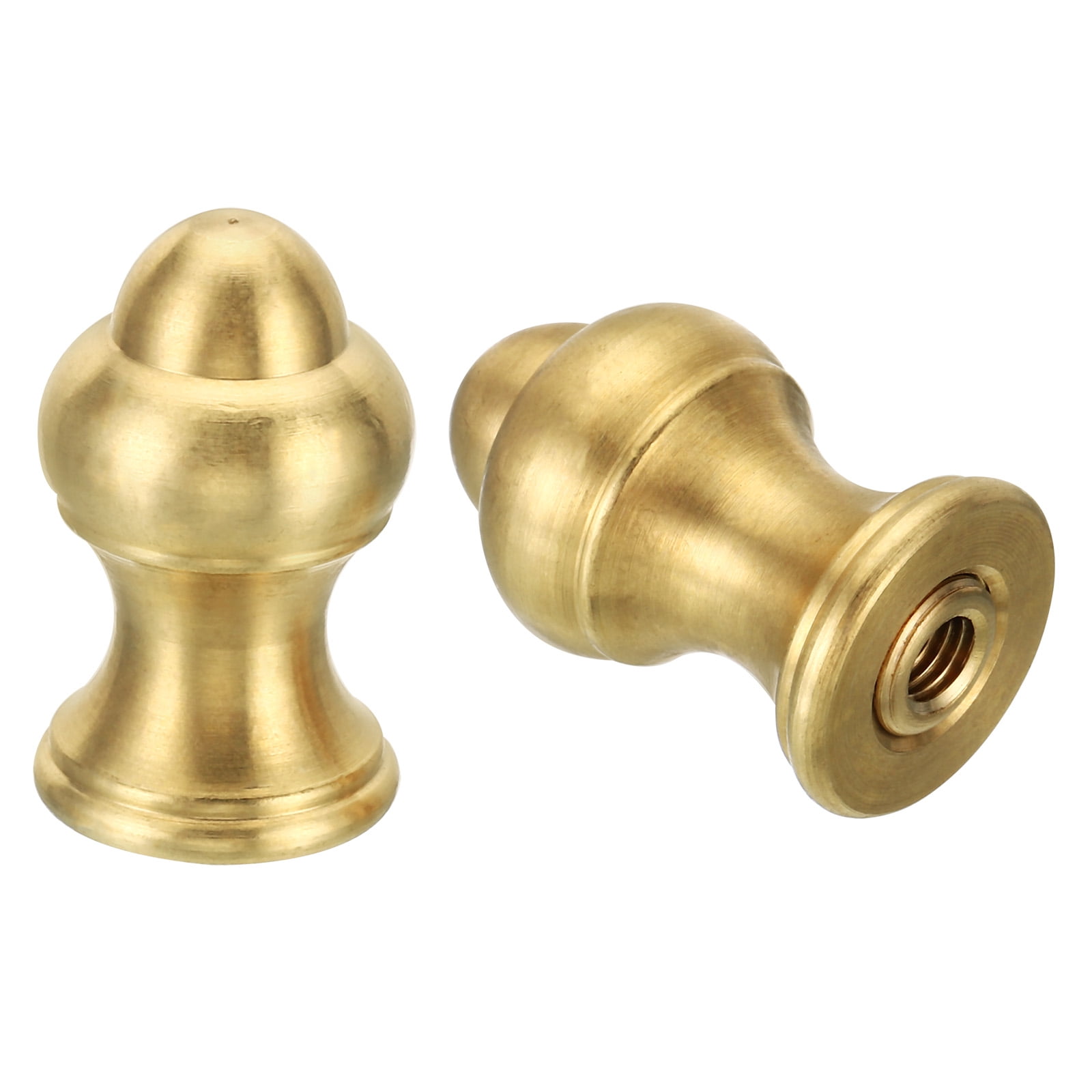 Uxcell 1.4" Tall Brass Lamp Finials Cap Knob 2 Set Lamp Screw Holder ...