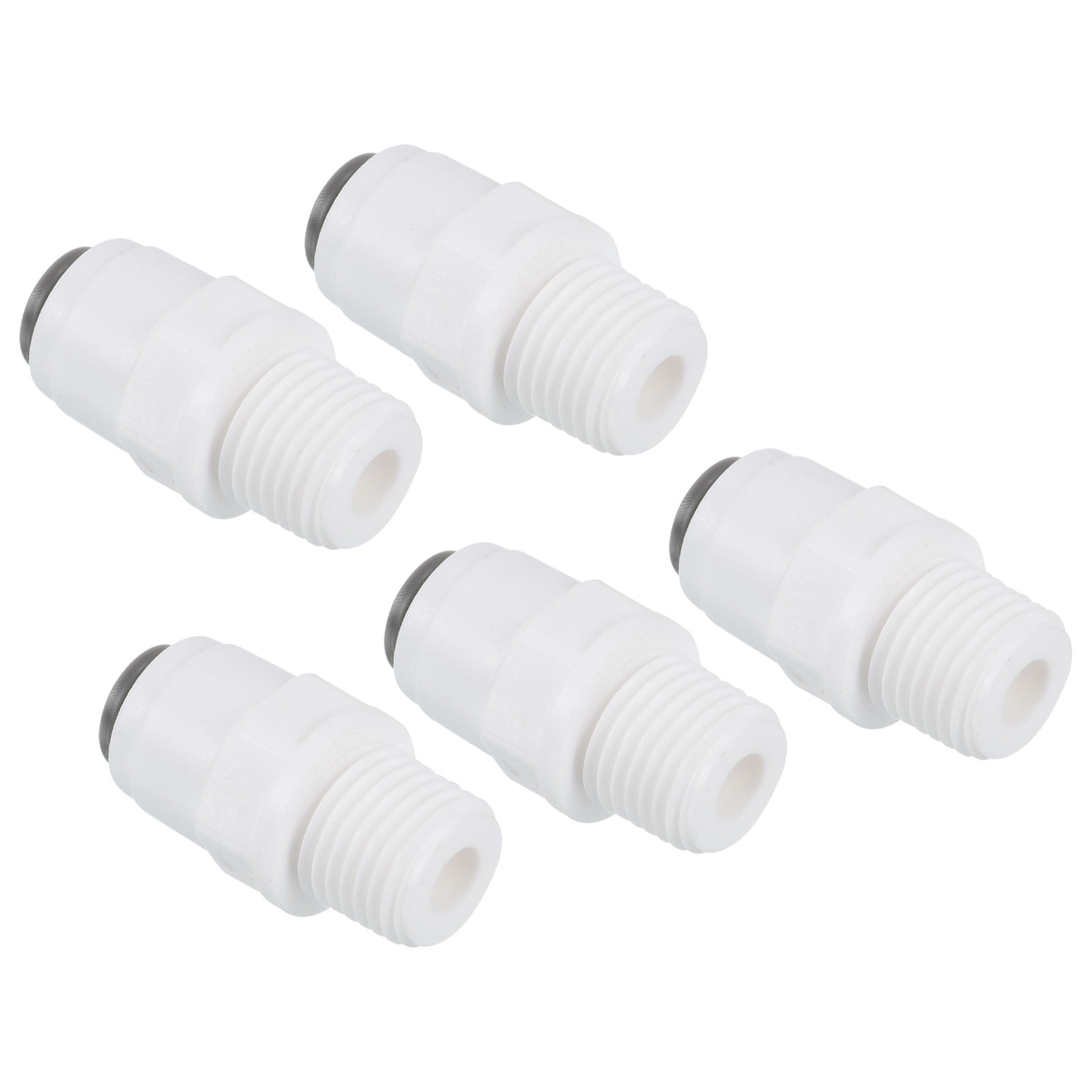Uxcell 1/4" Tube to 1/4NPT Male Push to Connect Fittings, 5 Pack Straight White - Walmart.com