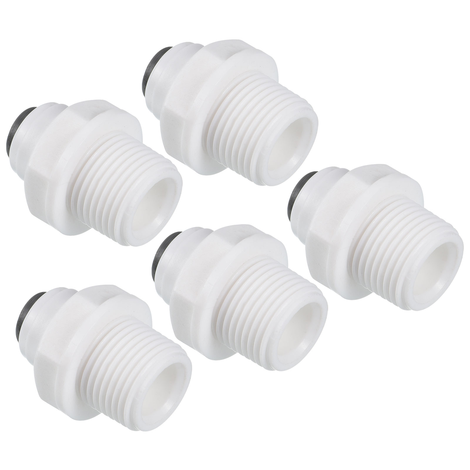 Uxcell 1/4" Tube to 3/8NPT Male Push to Connect Fittings, 5 Pack Straight White - Walmart.com