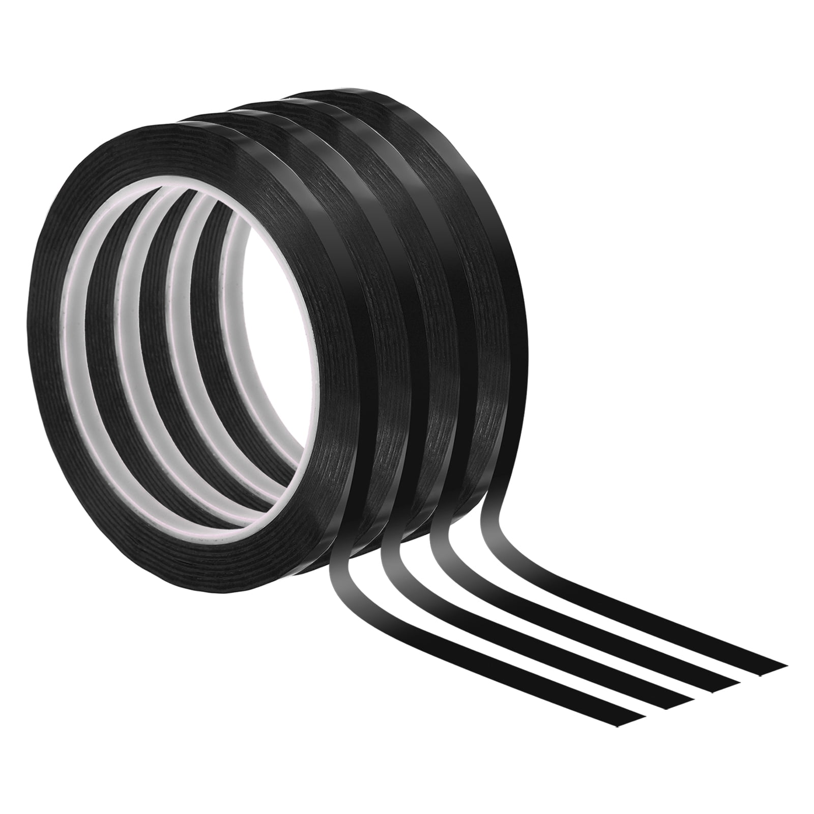 Uxcell 1/4" Whiteboard Tape Thin Dry Erase Tape, Black, 4 Pack ...