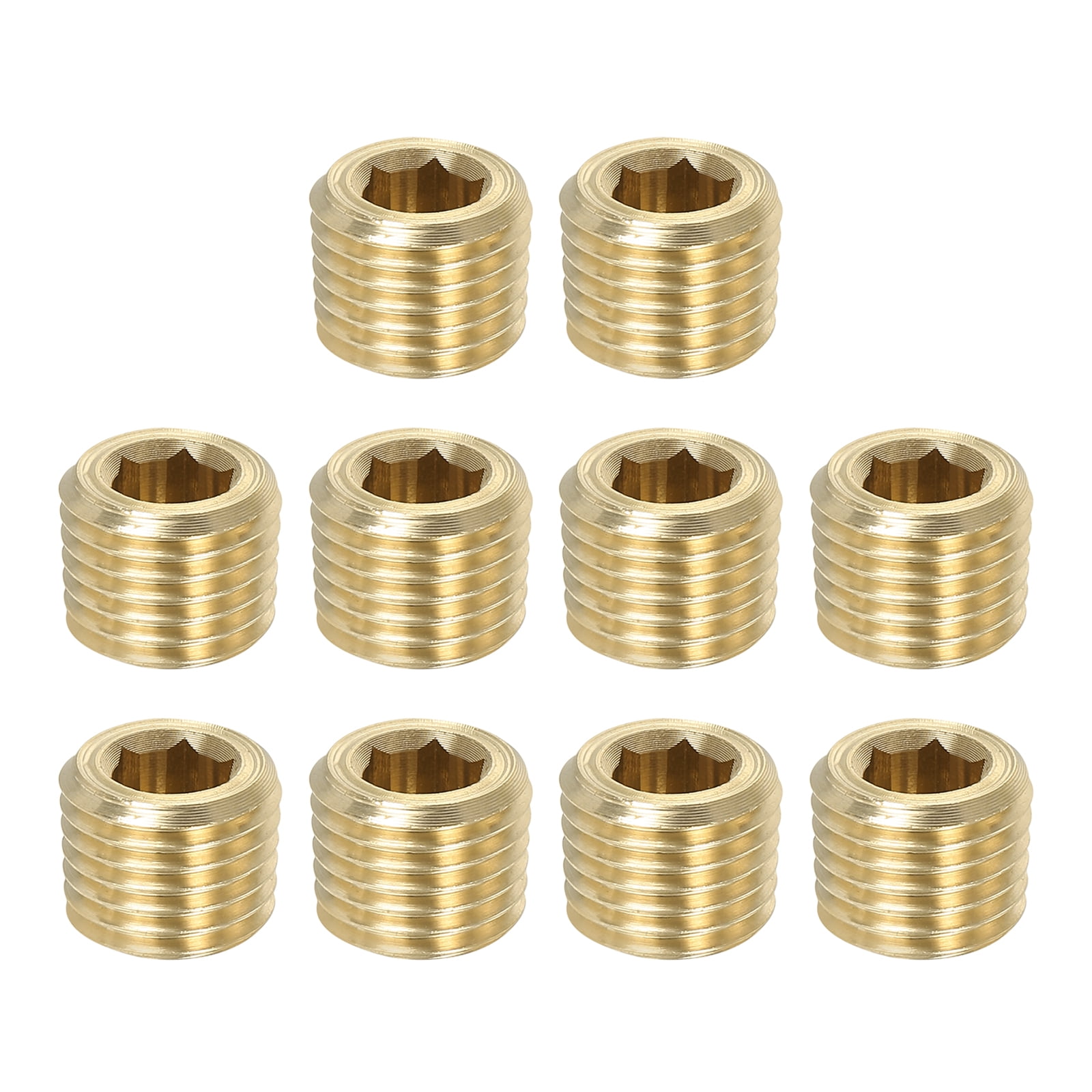 Uxcell 1/4 inch Male NPT Pipe Plug Internal Hex Thread Socket Solid ...