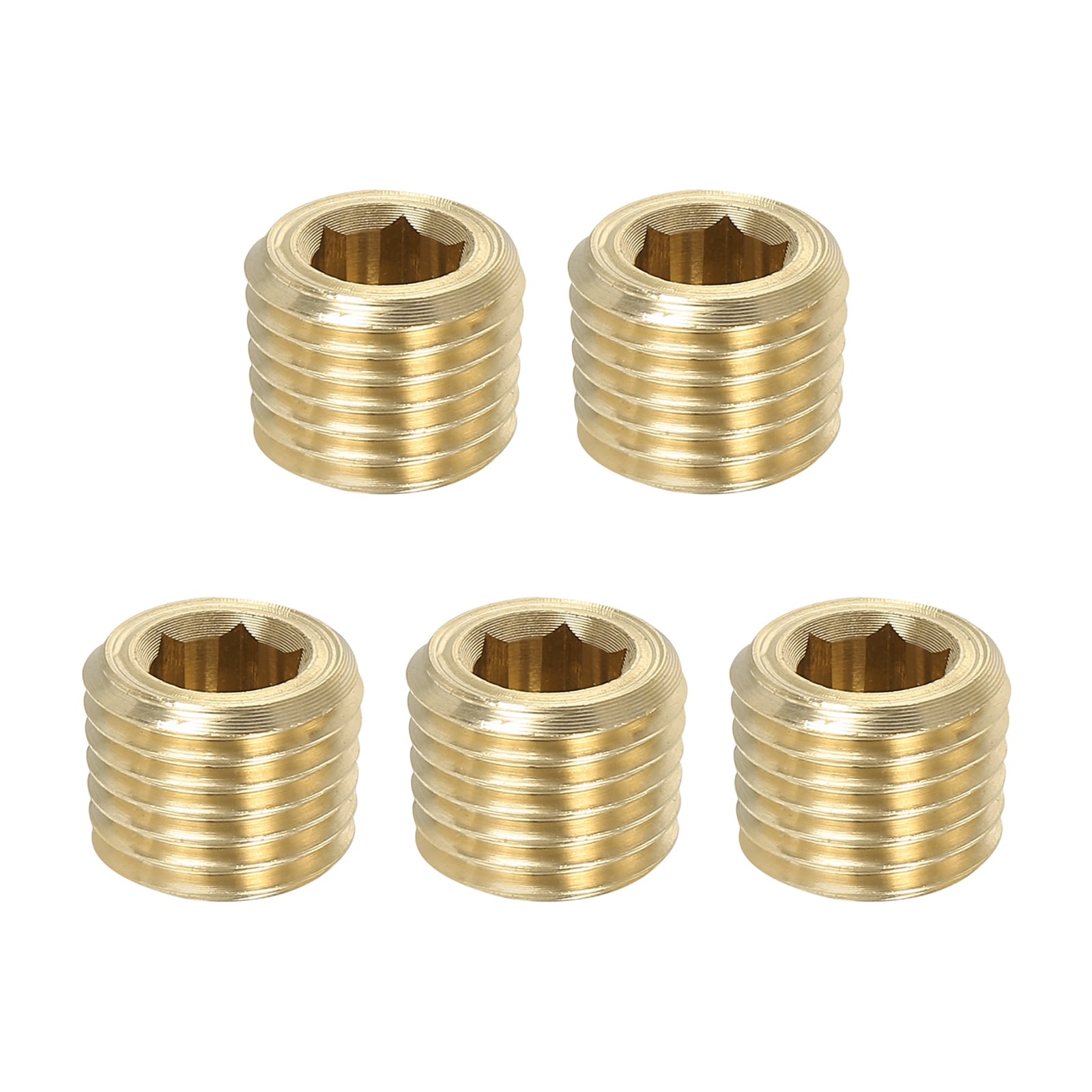 Uxcell 1/4 inch Male NPT Pipe Plug Internal Hex Thread Socket Solid ...