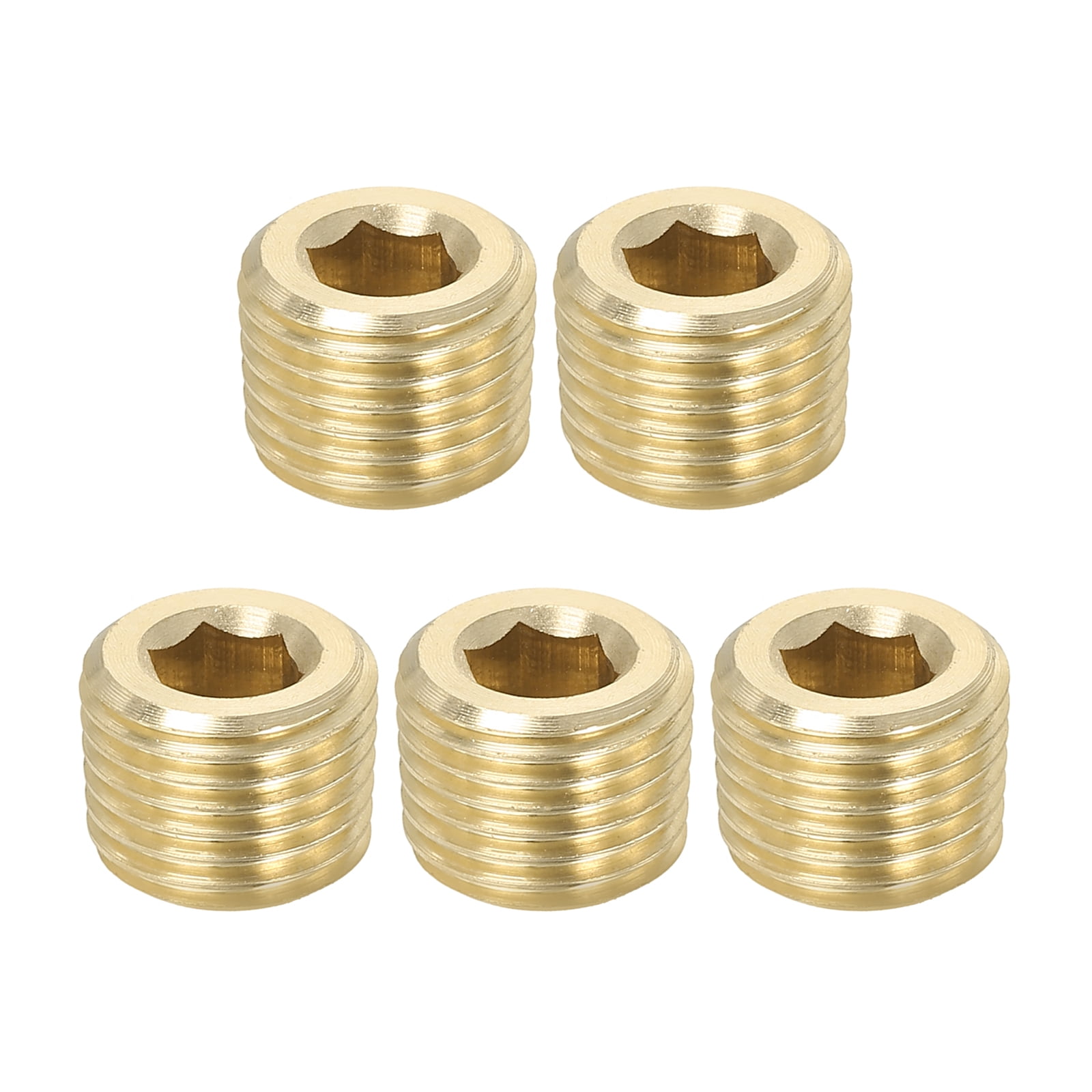 Uxcell 1/4 inch Male PT Pipe Plug Internal Hex Thread Socket Solid ...