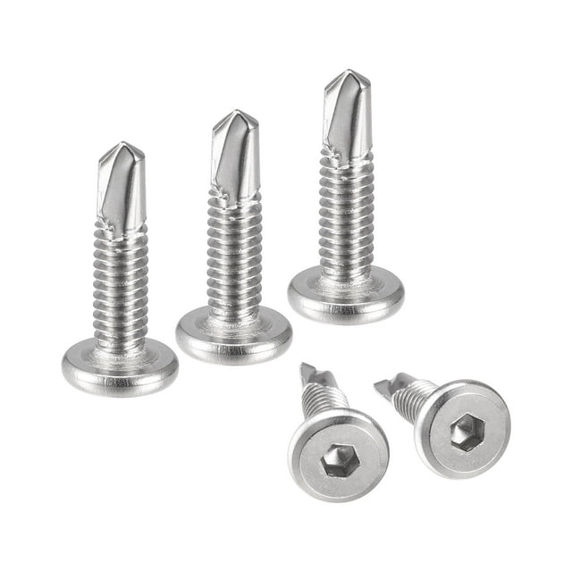Uxcell 1/4 x 1" 410 Stainless Steel Flat Head Hex Socket Self Tapping Screws 50 Pack - Walmart.com