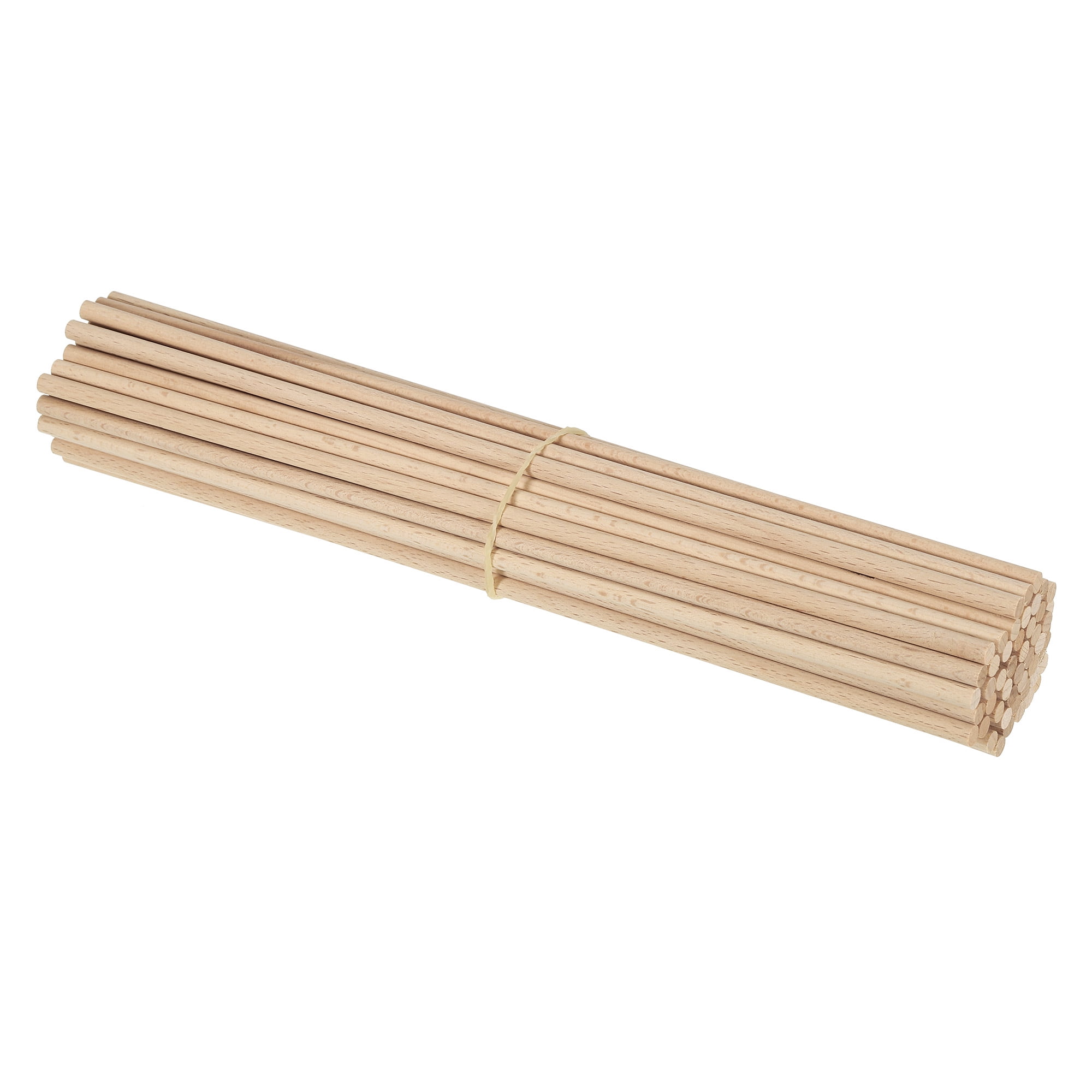 Uxcell 1/4 x 12 Inch Dowel Rods Wood Sticks Unfinished Wooden Dowel ...