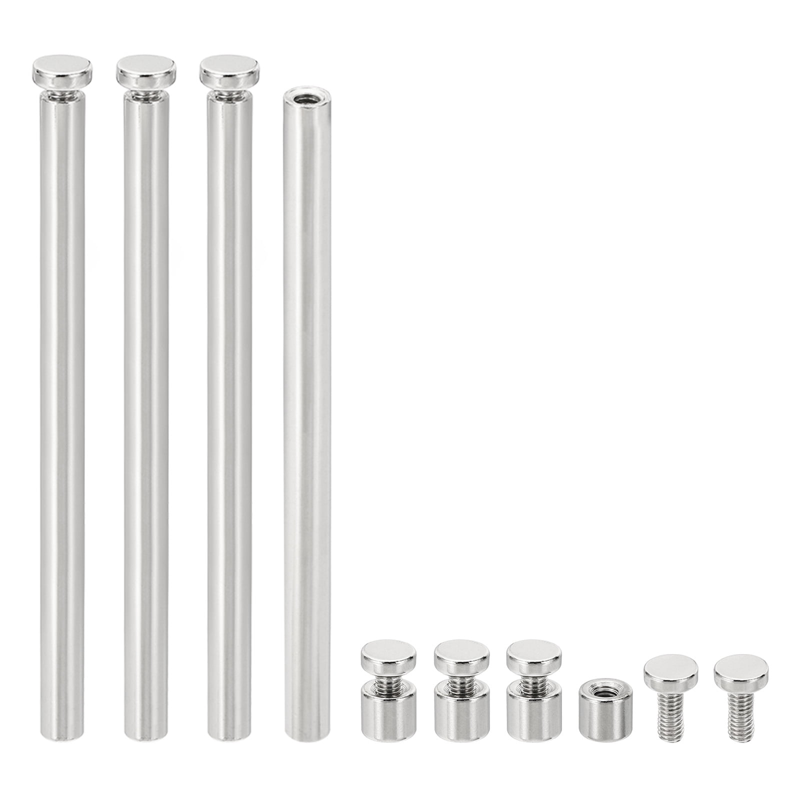 Uxcell 1/4 x 3.2 inch Sign Standoff Screws, 4 Set Stainless Steel Wall ...
